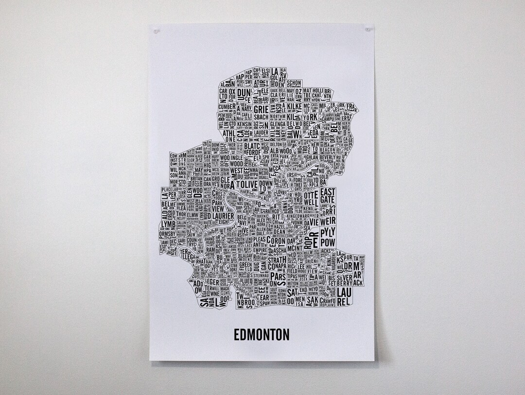 Edmonton Neighbourhoods City Map - Edmonton Map - Edmonton Art ...