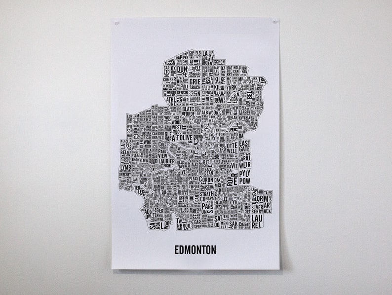 Edmonton Neighbourhoods City Map - Edmonton Map - Edmonton Art ...