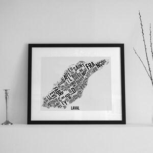 Laval Neighbourhoods City Map Poster - Laval Art - Laval Québec Poster ...