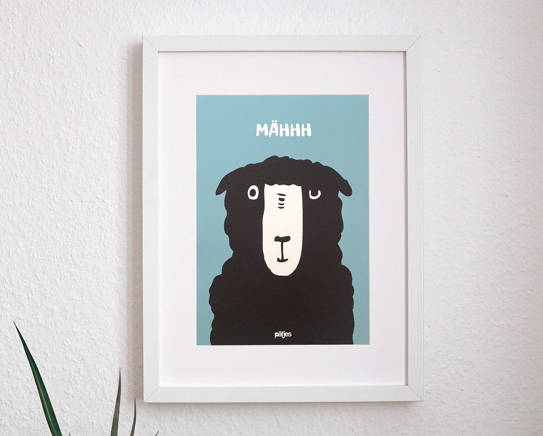 Poster A4 / Baaaaa Sheep / Blue - Etsy