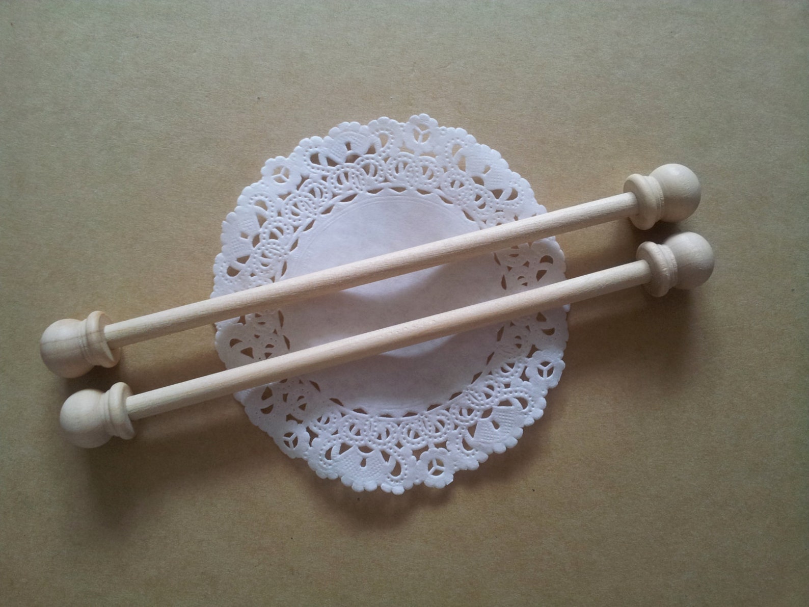1 SAMPLE Pair of 6 Wooden Scroll Rods With End Caps DIY Wedding ...