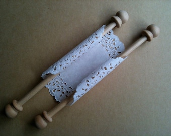 1 SAMPLE Pair of 6 Wooden Scroll Rods With End Caps DIY Wedding ...