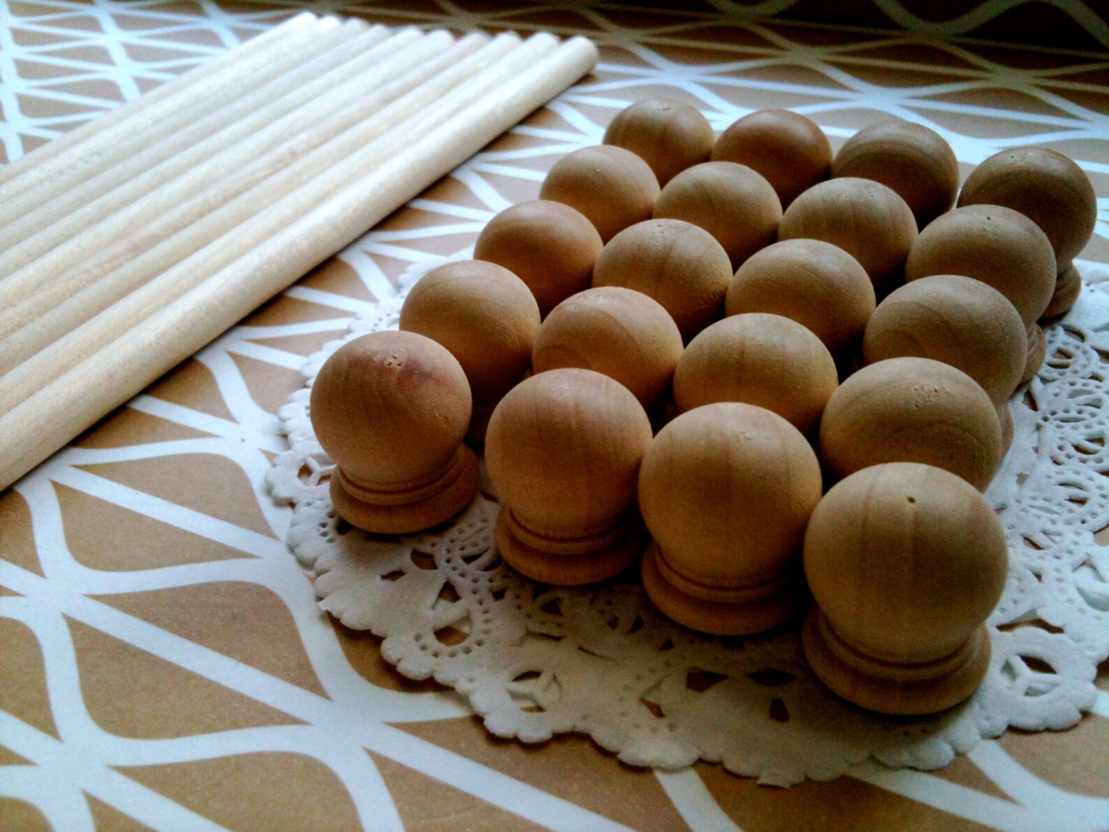 10 | 15 | 20 Pairs of 6" Wooden Scroll Rods With End Caps for DIY ...