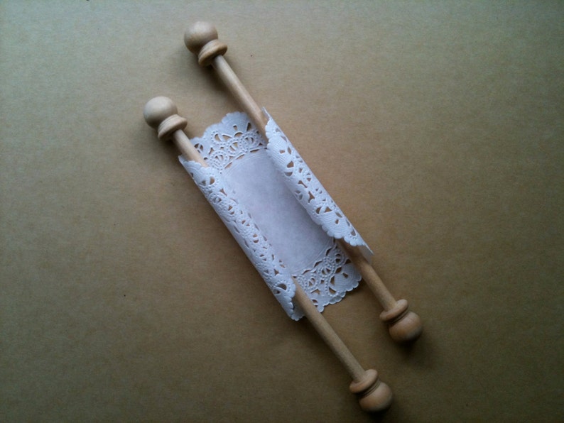 10 | 15 | 20 Pairs of 6" Wooden Scroll Rods With End Caps for DIY ...