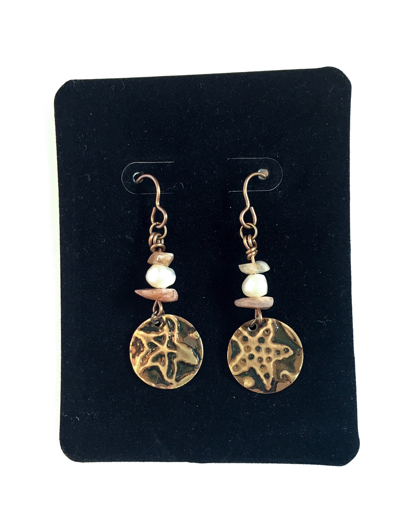 Moonstone and Freshwater Pearl Earrings, Beach Style Earrings, Boho ...