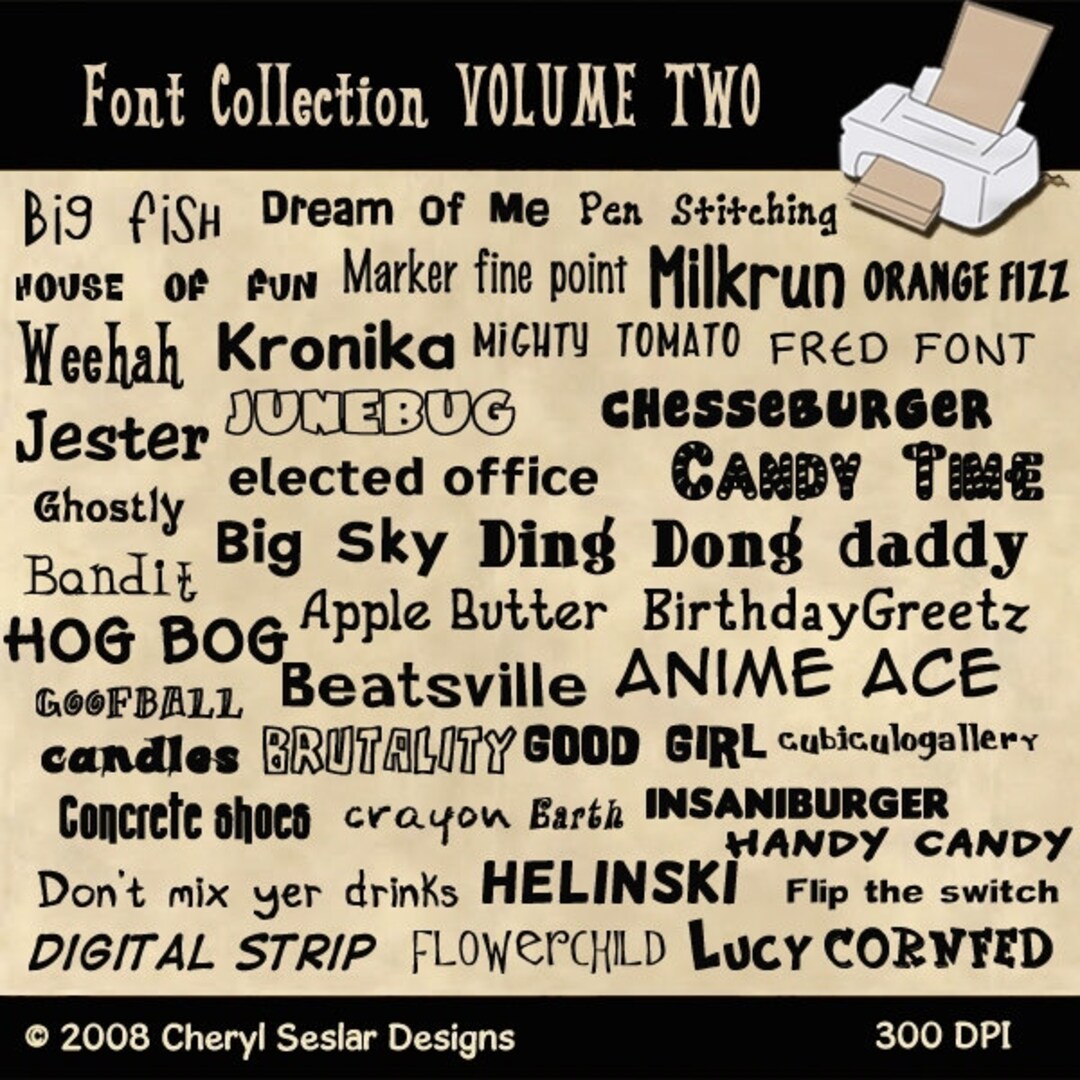 Font Collection 2 Digital Fonts - Etsy