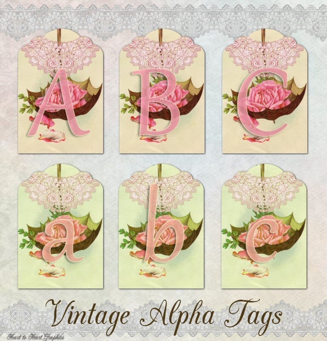 Vintage Alpha Tags Printable Images - Etsy