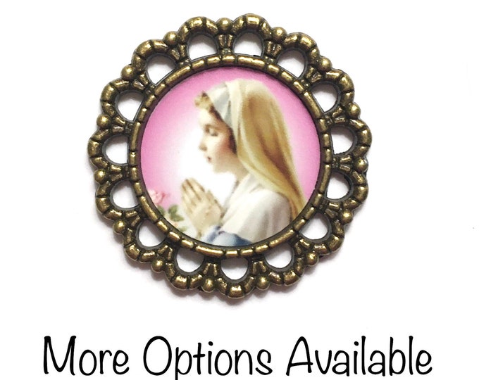 Pink Mystical Rose Blessed Mother | Rosary Set or Center | Antique ...