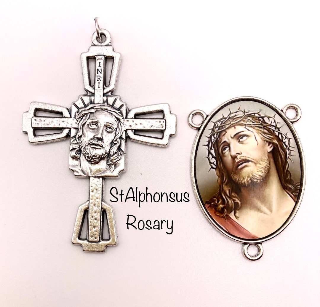WATERPROOF Jesus Crowned With Thorns Cross and Matching Center 1 ...
