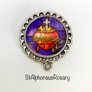 WATERPROOF | PURPLE Holy Spirit Rosary Set & Sacred Heart Center ...