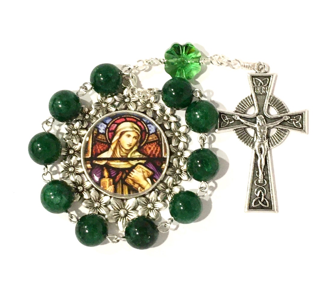 LARGE St. Bridget Irish One Decade Catholic Pocket Rosary Tenner ...