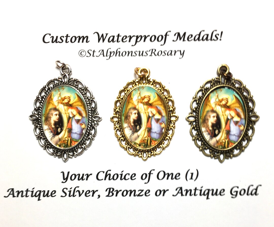 WATERPROOF Catholic Medal | Three Archangels Sts. Michael, Gabriel ...