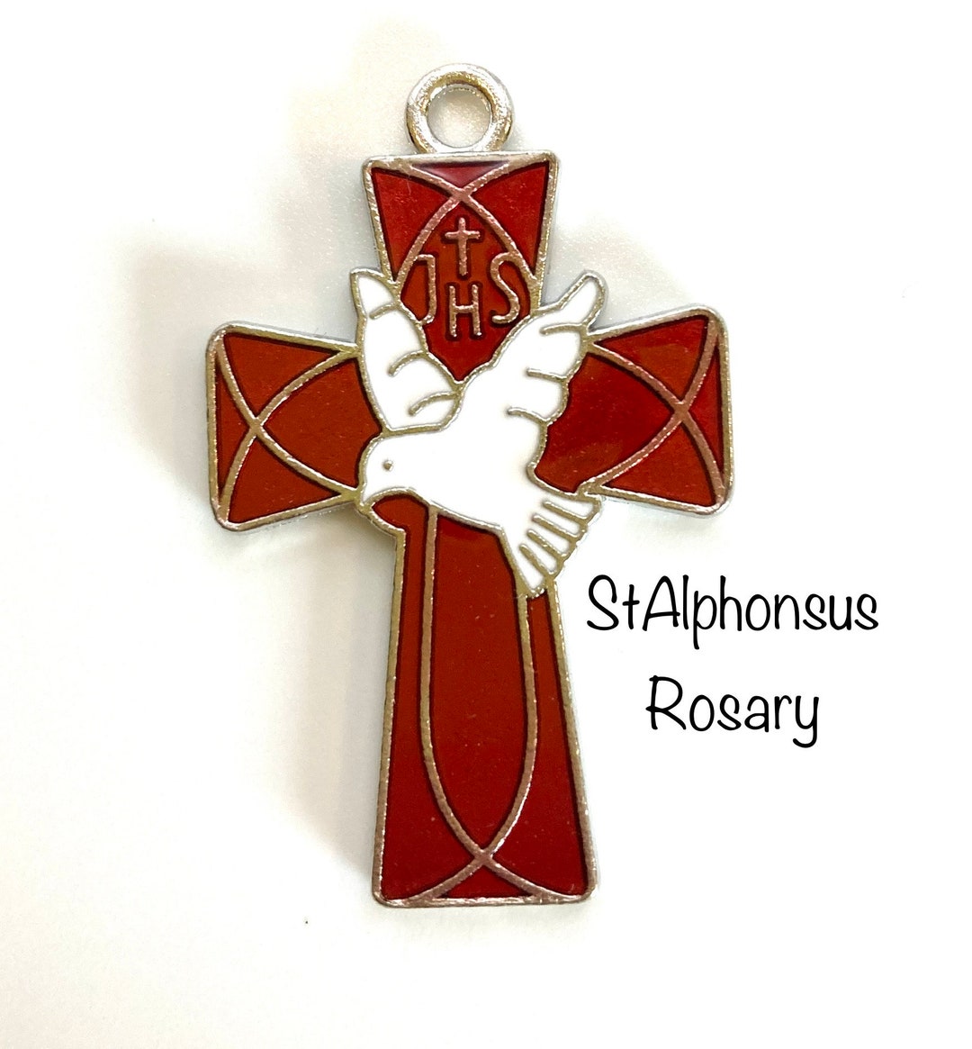 RED Holy Spirit Rosary Dove Cross | CONFIRMATION | Can Be Used as a ...