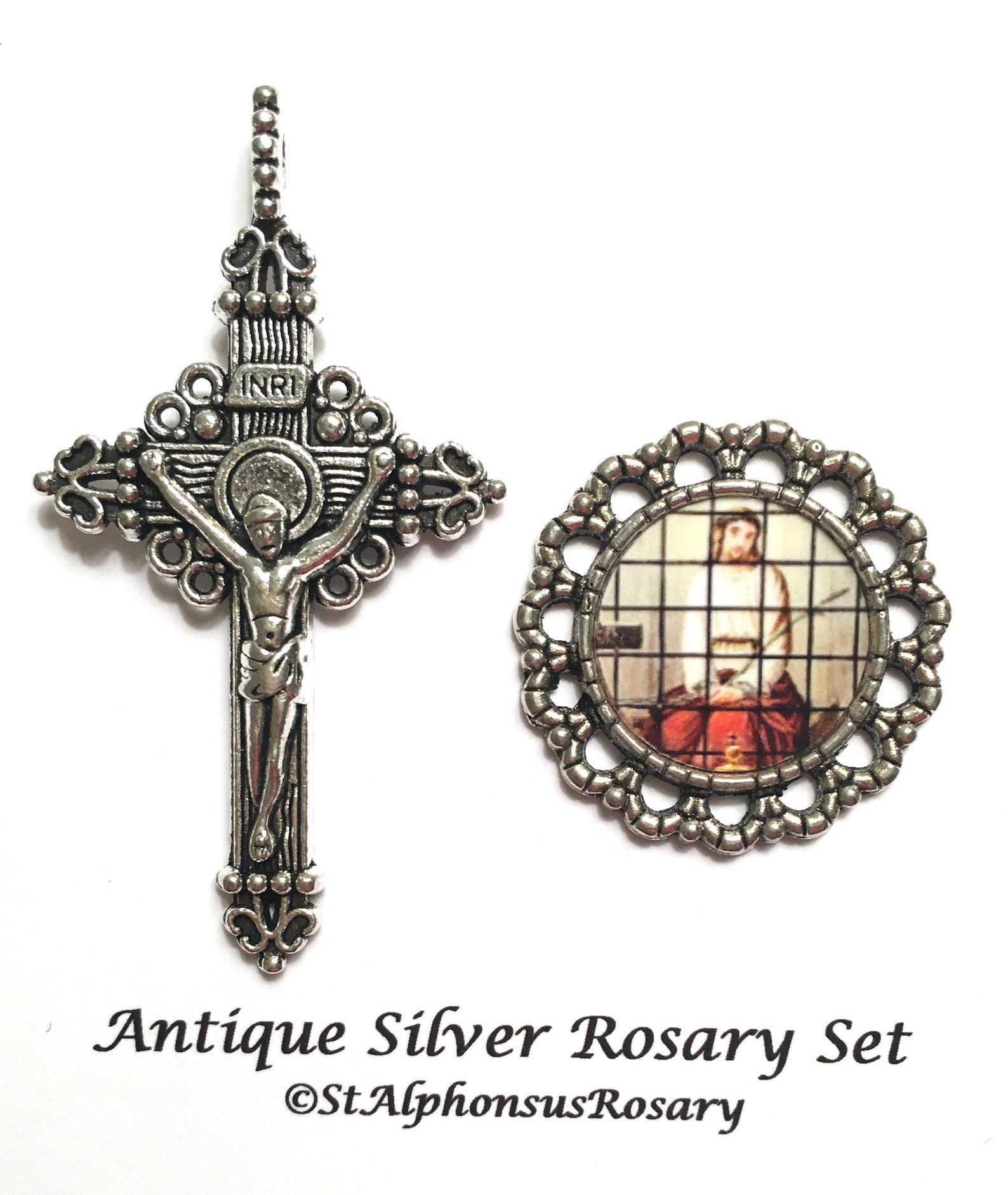 Jesus Prisoner of the Tabernacle | Rosary Set or Center | Antique ...