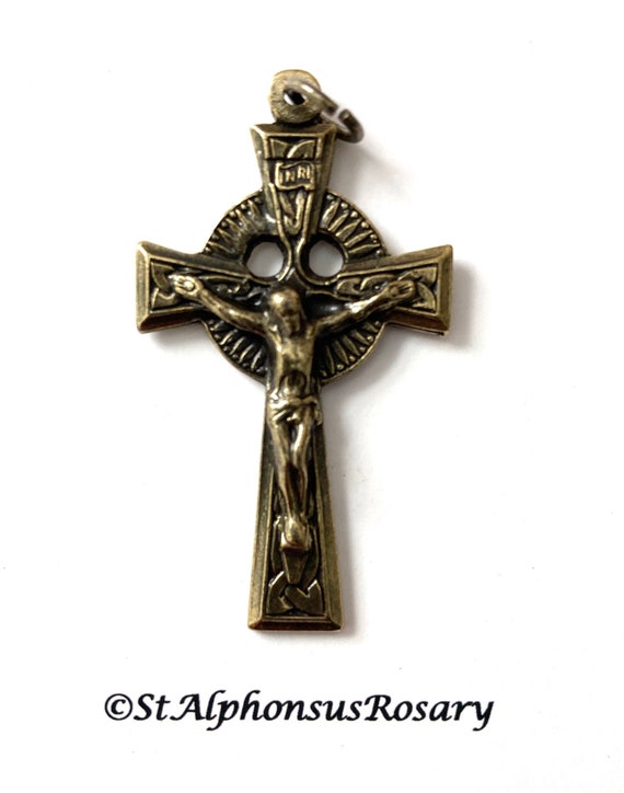 Bronze Irish Celtic Crucifix imported From Italy Medium | Etsy