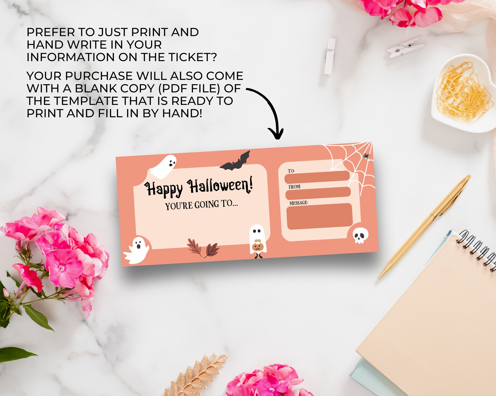 Personalized Halloween Experience Ticket: Spooky Ghost Gift Voucher ...