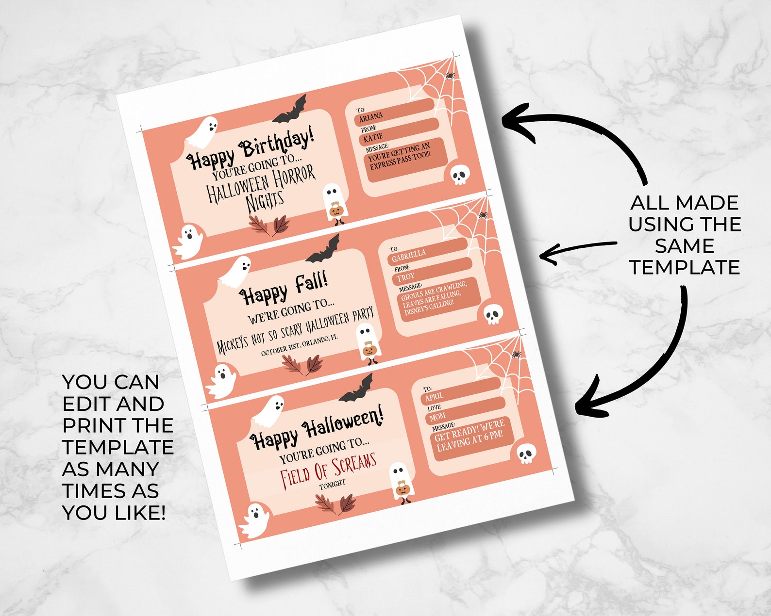 Personalized Halloween Experience Ticket: Spooky Ghost Gift Voucher ...