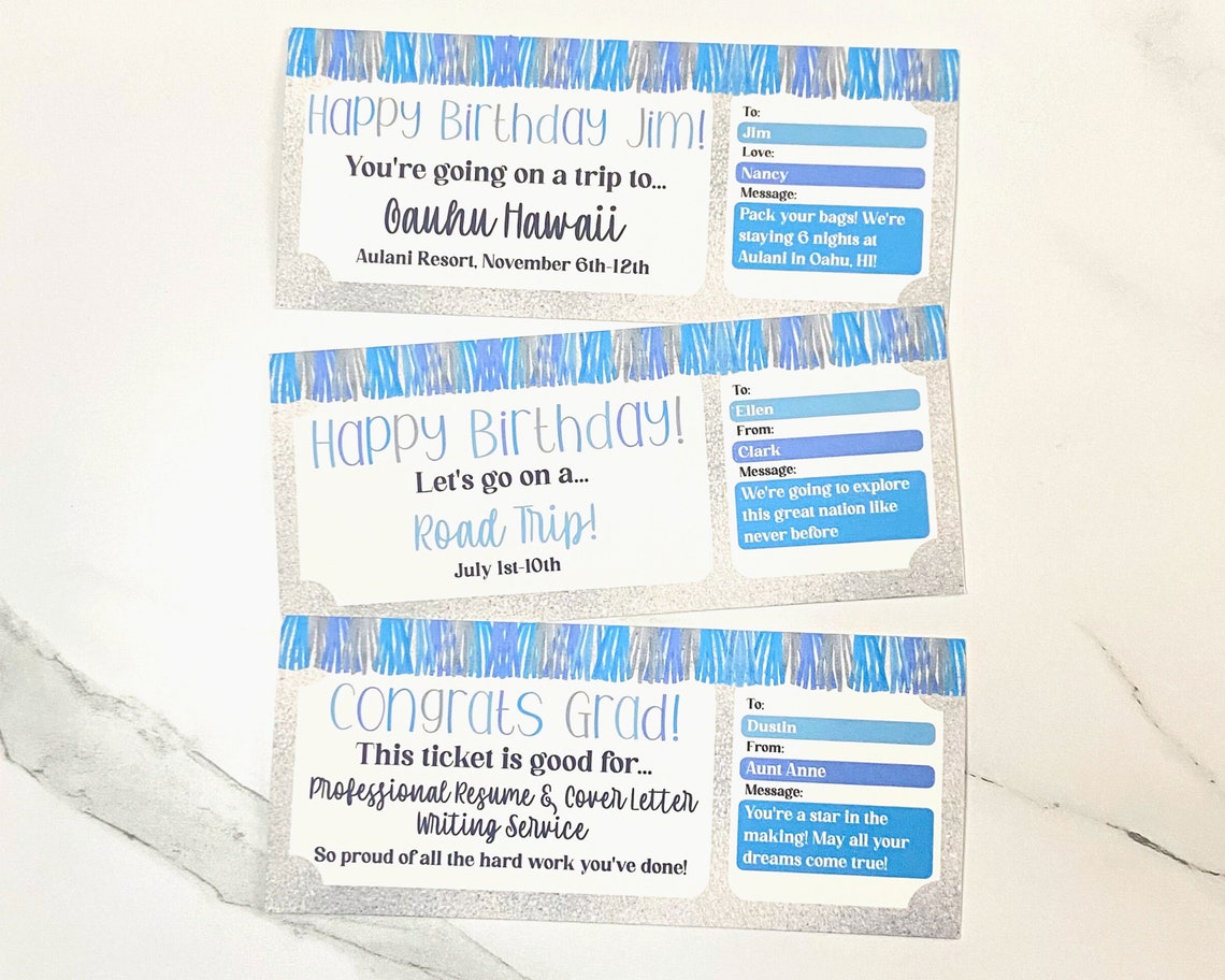 Experience Gift Certificate Template, Custom Gift Experience Ticket ...