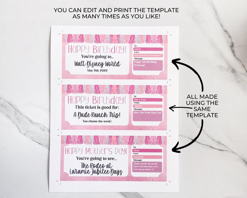 Experience Gift Certificate Template, Printable Experience Ticket ...