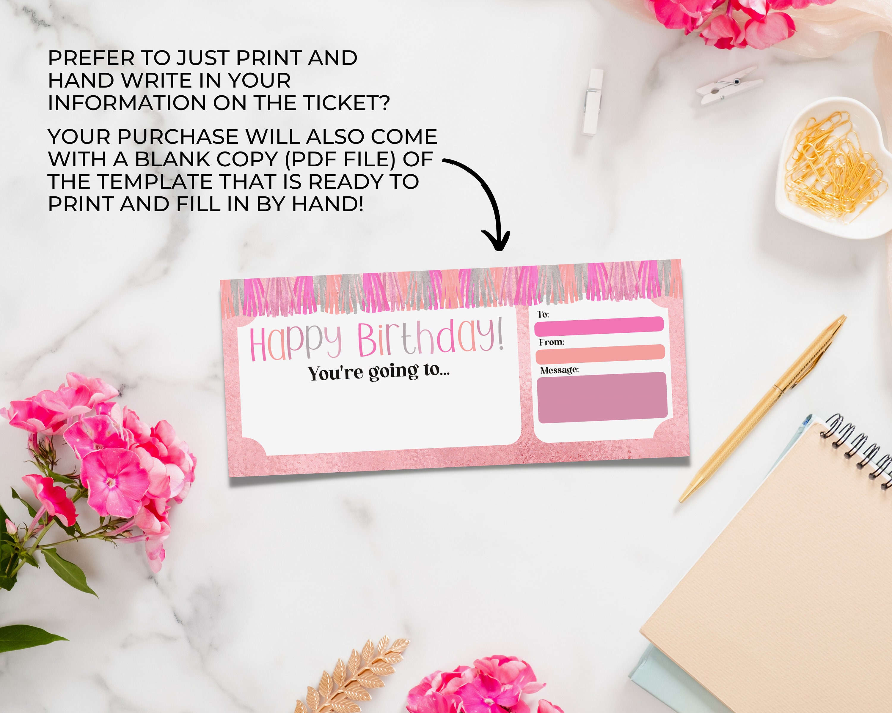 Experience Gift Certificate Template, Printable Experience Ticket ...