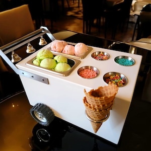 Table Top Snack / Ice Cream Cart , Churro Cart 2 Containers With Paleta ...
