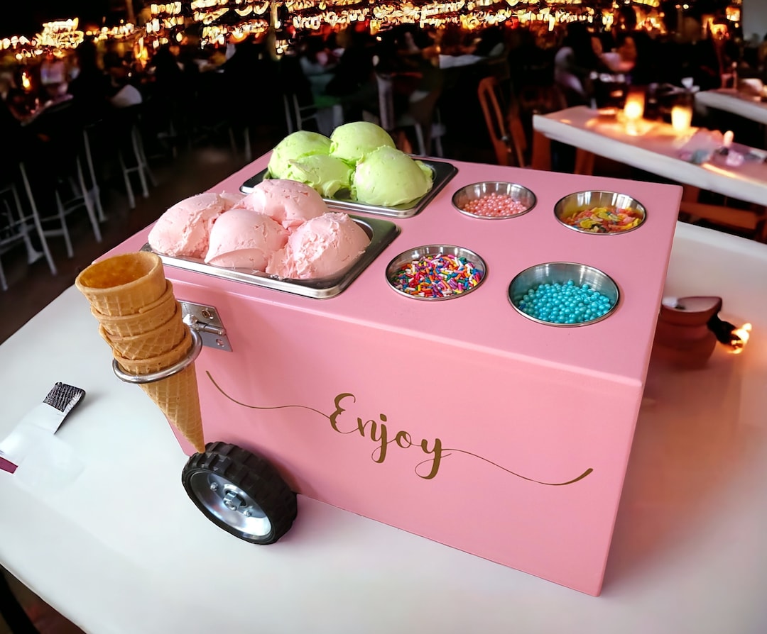 Table Top Snack / Ice Cream Cart, Churro Cart 2 Containers - Etsy