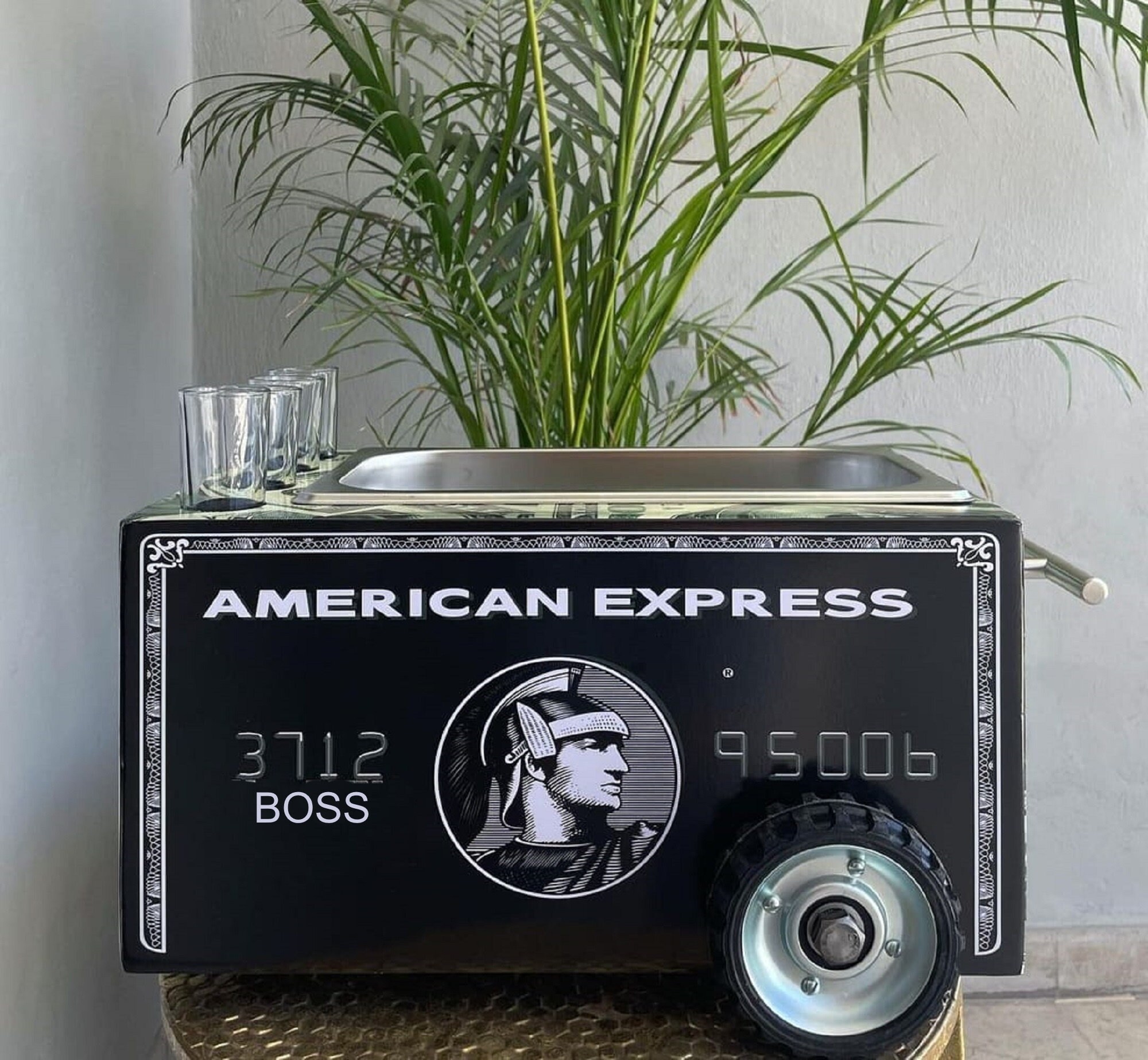 Table Top Shot Glass Bar Cart Dollars/american Express - Etsy