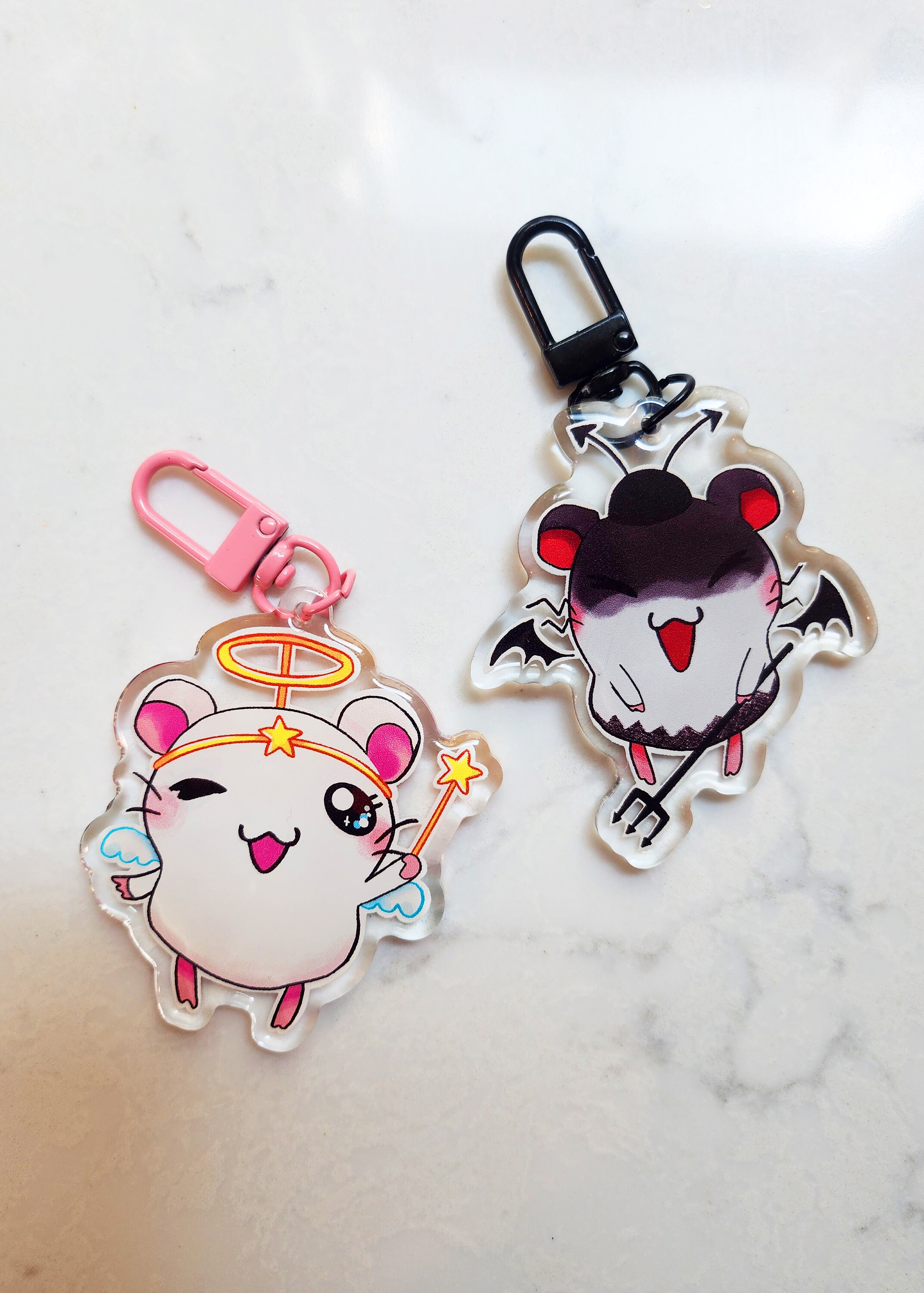 HAMTARO Ham-ham Heartbreak Spat & Harmony Acrylic Charms Cute Kawaii ...