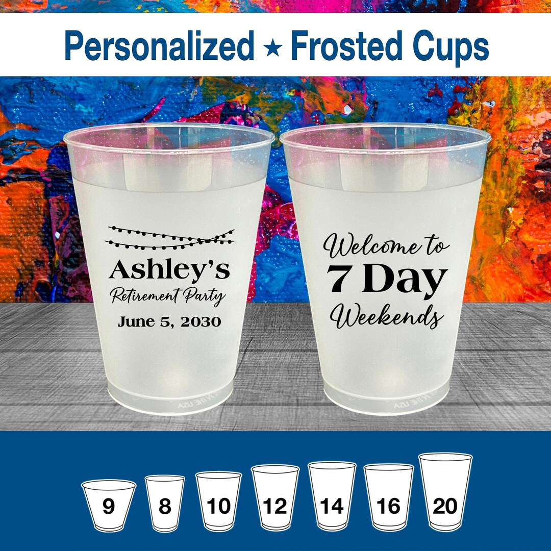 Retirement Frosted Cups, Retirement Party Favors, Retirement Gifts ...