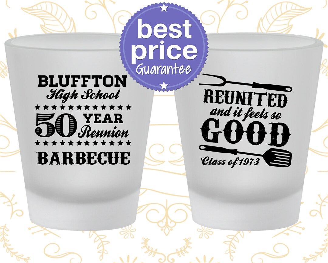 High School Reunion Shot Glasses, Class of 1974 Reunion, 50 Year ...