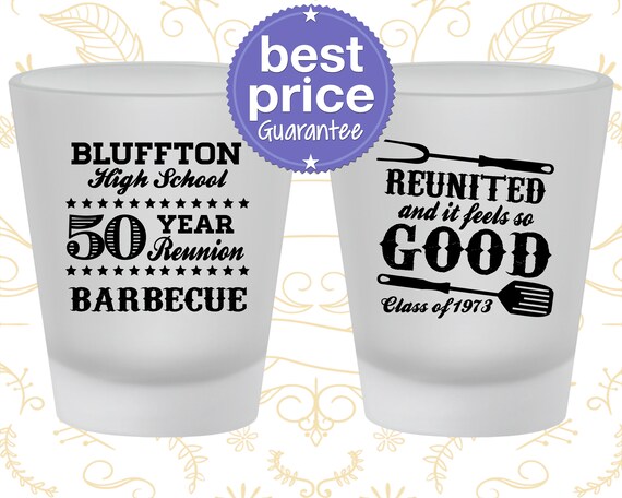 High School Reunion Shot Glasses, Class of 1972 Reunion, 50 Year ...