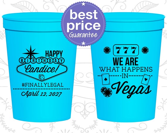 21st Birthday Party Cups, Personalized Birthday Cups, Custom Birthday ...