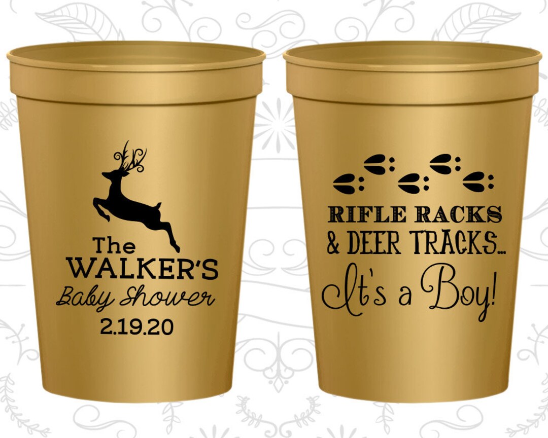Baby Buck Cups, Personalized Baby Shower Cups, Its a Boy Cups, Deer ...
