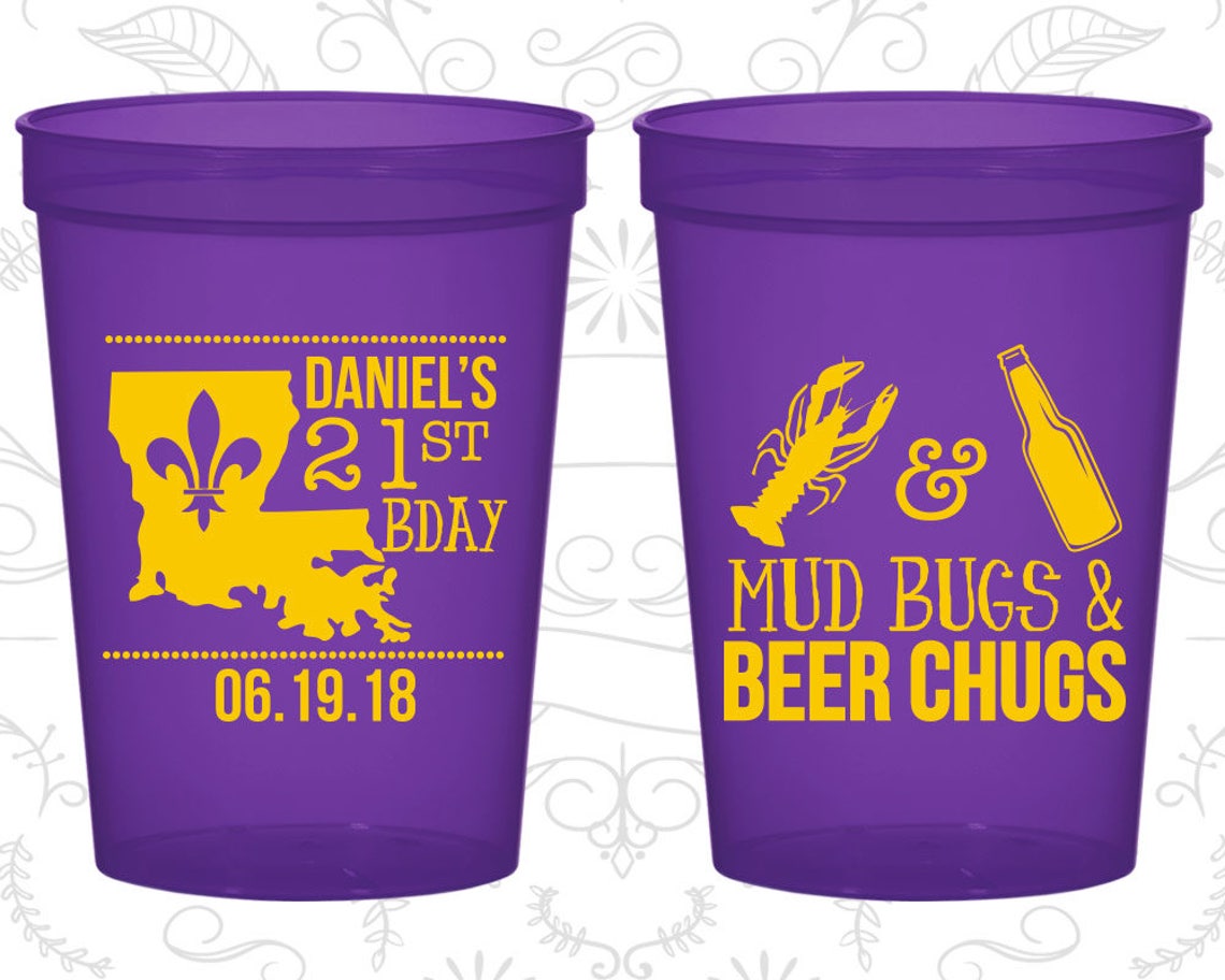 21st Birthday Cups Promotional Plastic Birthday Cups Fleur | Etsy