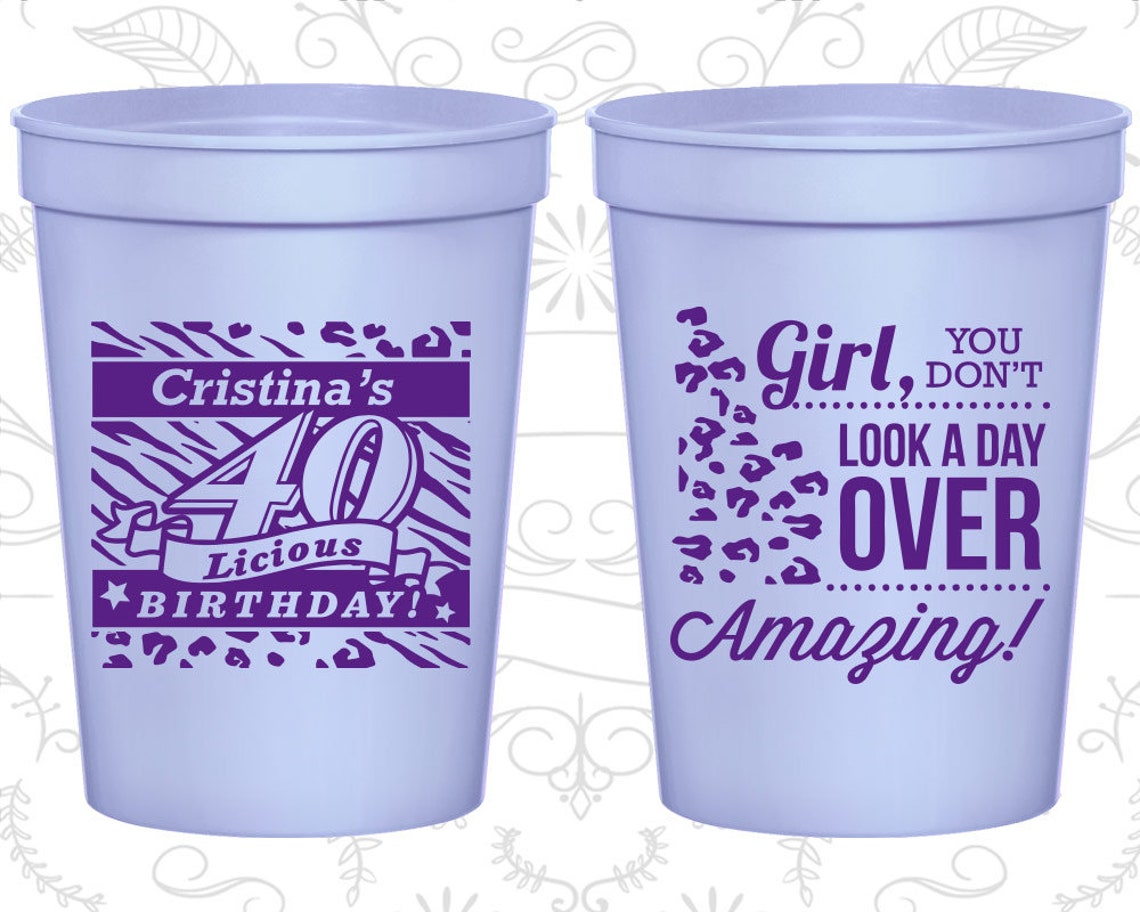40th Birthday Cups Promotional Birthday Stadium Cups 40 and | Etsy