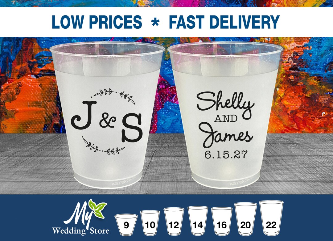 Frosted Wedding Cups, Personalized Cups, Custom Frost Cups, Wedding ...