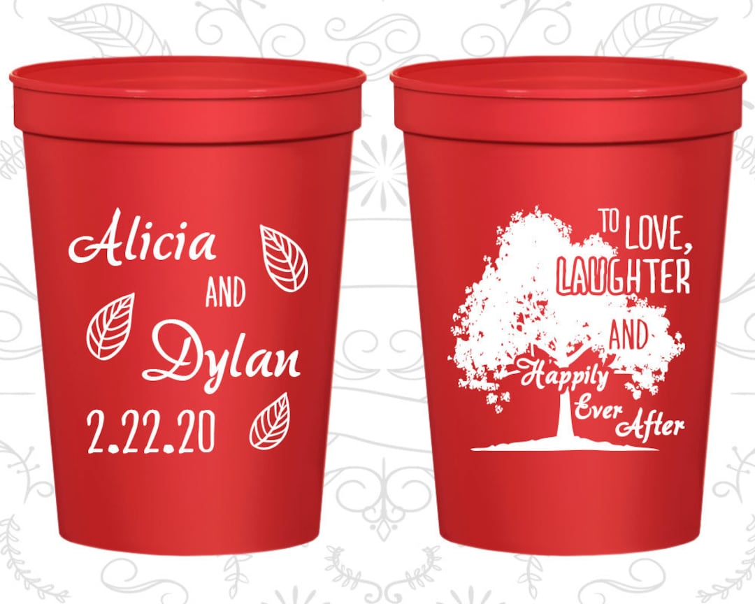 Love Laughter Wedding Cups Wedding Beer Cups Fall Wedding - Etsy