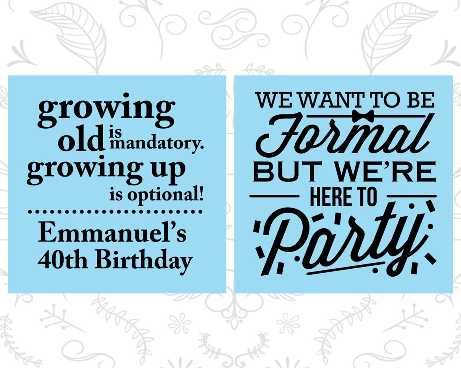 40th Birthday 40th Birthday Party Growing Old Growing Up | Etsy