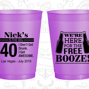 40th Birthday Frosted Cups the Big 40 Beer Birthday Frosted - Etsy