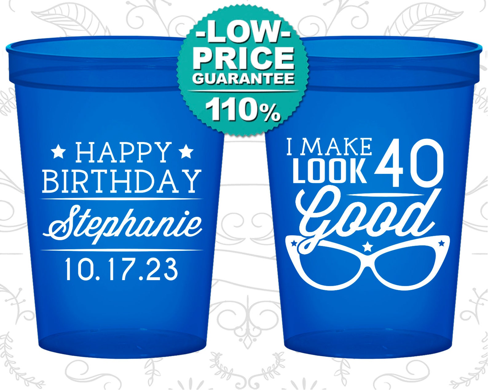 40th Birthday Party Cups Personalized Birthday Cups Custom | Etsy