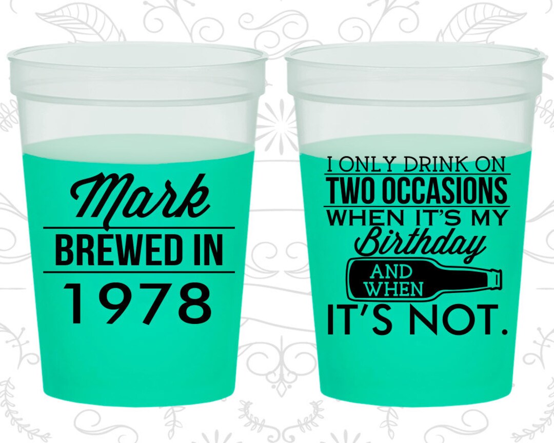 40th Birthday Mood Cups Drink on two occasions birthday and - Etsy España