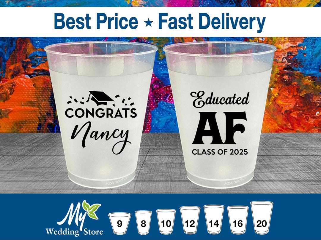 Graduation Frosted Cups, Graduation Favors, College Grad Gifts, High ...
