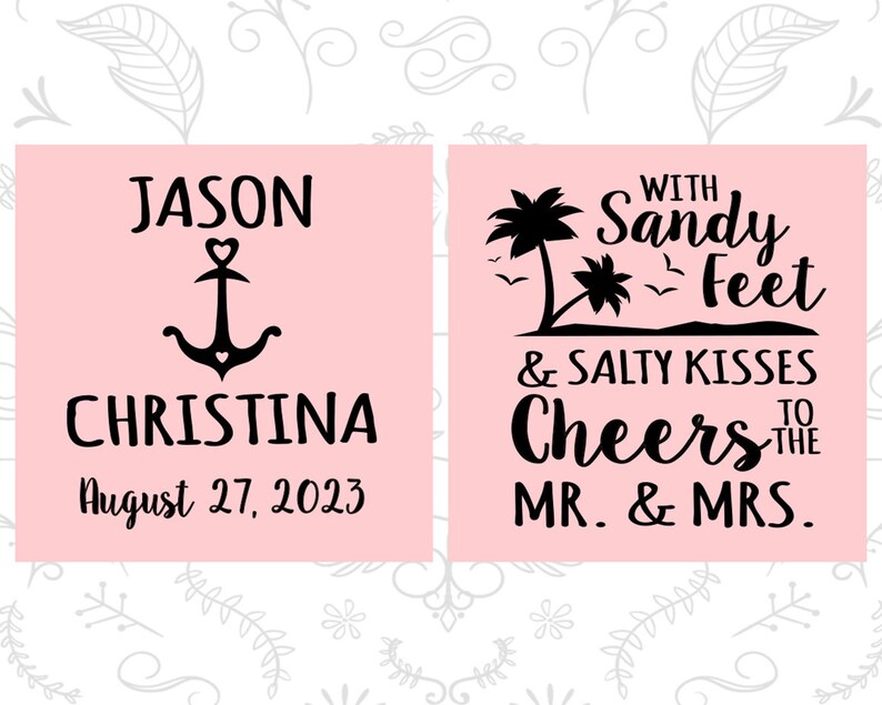 With Sandy Feet and Salty Kisses Cheers to Mr and Mrs Beach - Etsy