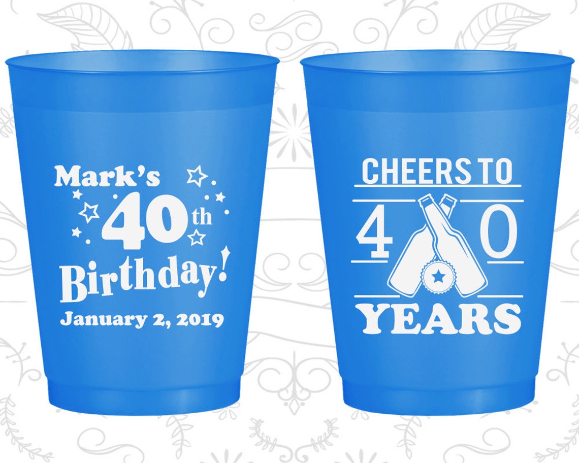 40th Birthday Frosted Cups Cheers to 40 Years Beer Birthday - Etsy