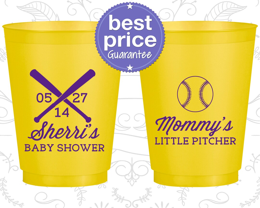 Mommys Little Pitcher, Baby Shower Frosted Cups, Baseball Baby Shower ...