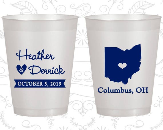 Ohio Wedding Imprinted Frosted Party Cups Destination | Etsy