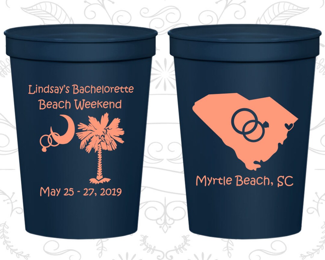 Bachelorette Beach Cups, Bachelorette Party Cup Custom, State ...