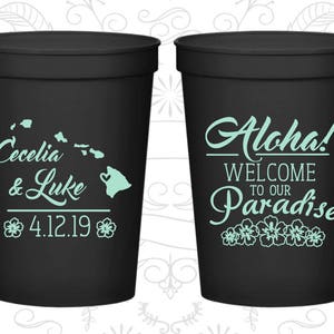 Aloha, Welcome to Our Paradise, Personalized Cups, Floral Cups, Aloha ...
