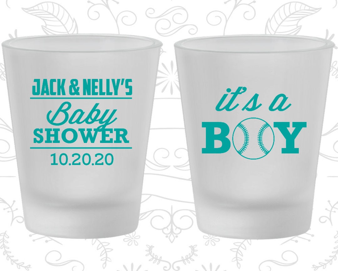It’s a Boy, Baby Shower Shot Glasses, Baseball Baby Shower, Sports Baby ...
