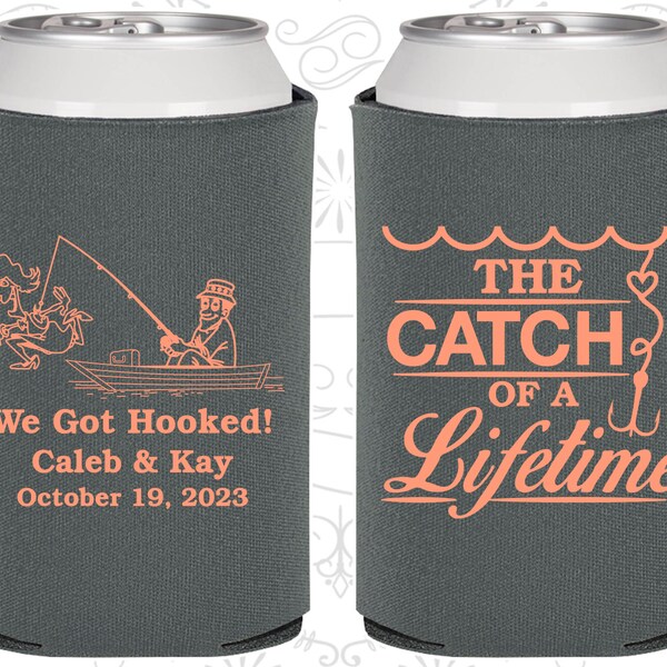 We Got Hooked Wedding Koozie - Etsy